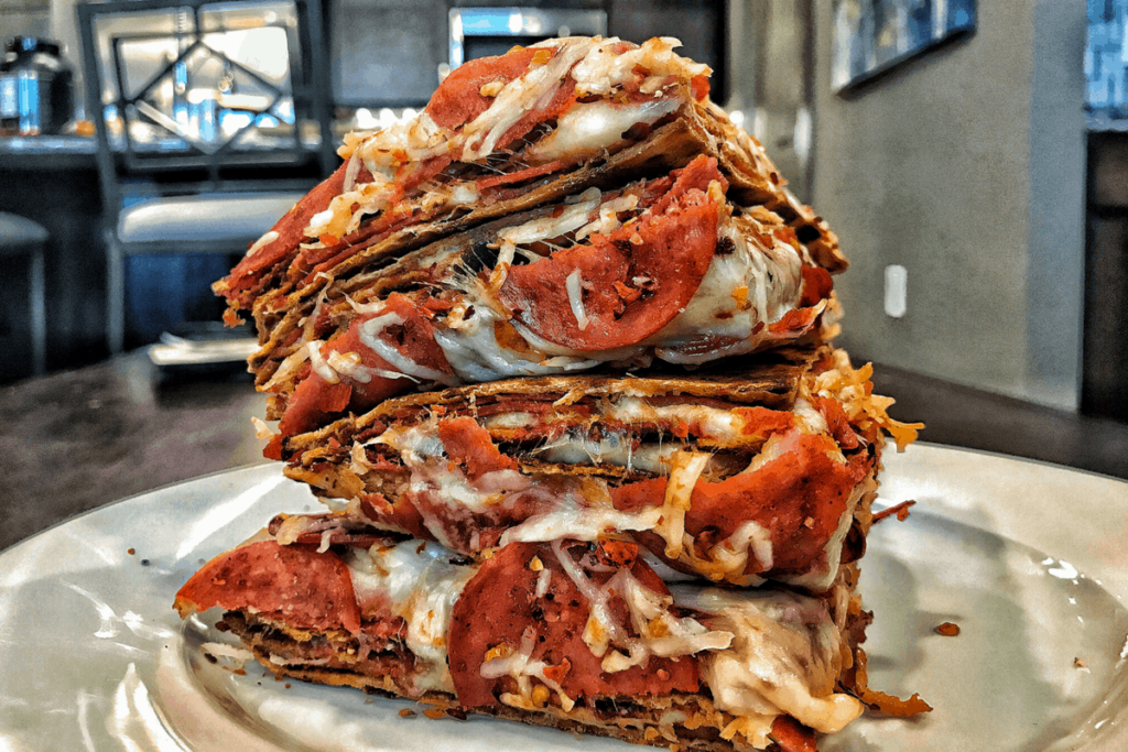 Macro Friendly Double Decker Pizza - Kinda Healthy Recipes