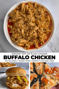 Instant Pot Buffalo Chicken (or Slow Cooker) Perfect for Meal Prep
