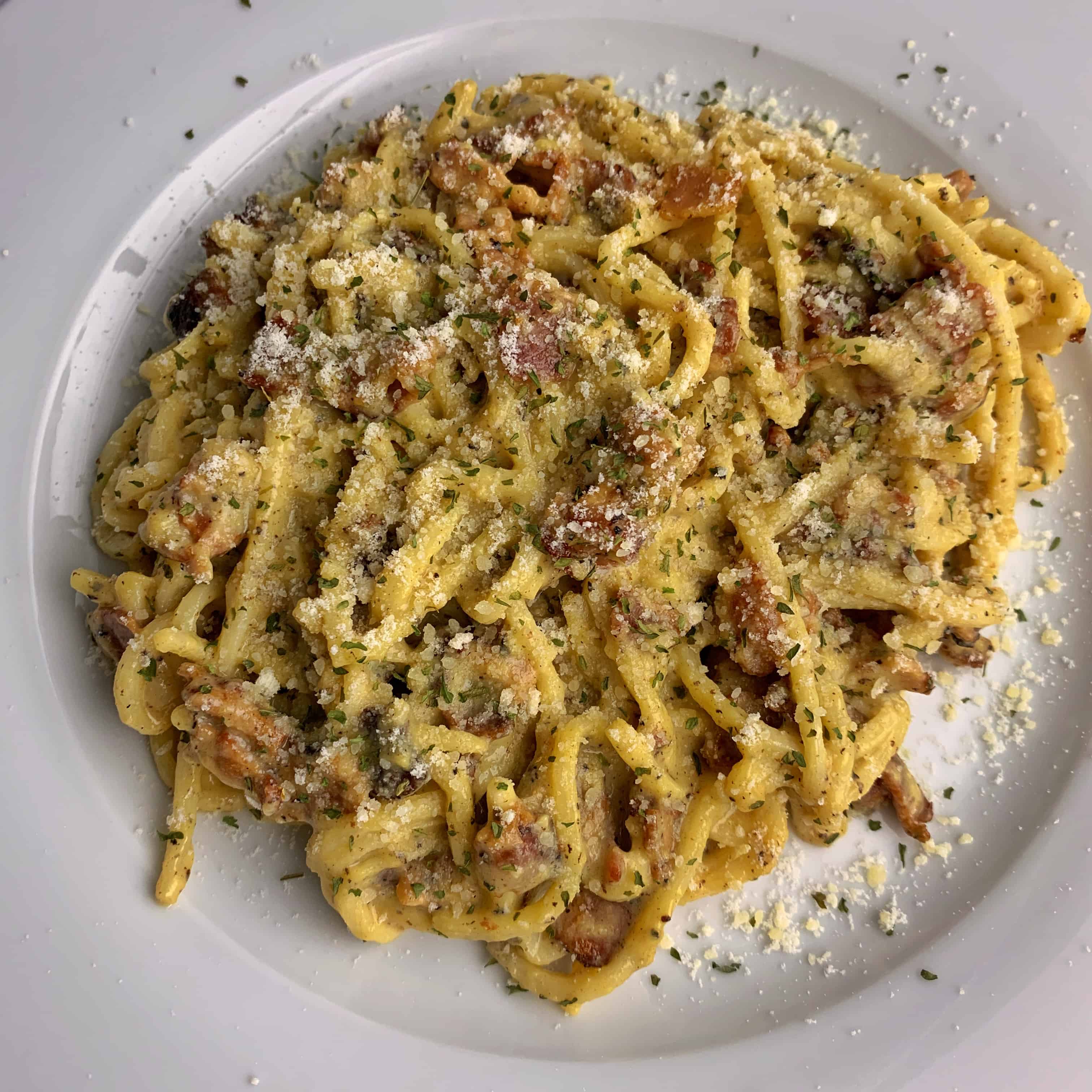 Low Carb Pasta Carbonara with Palmini Pasta - Kinda Healthy Recipes