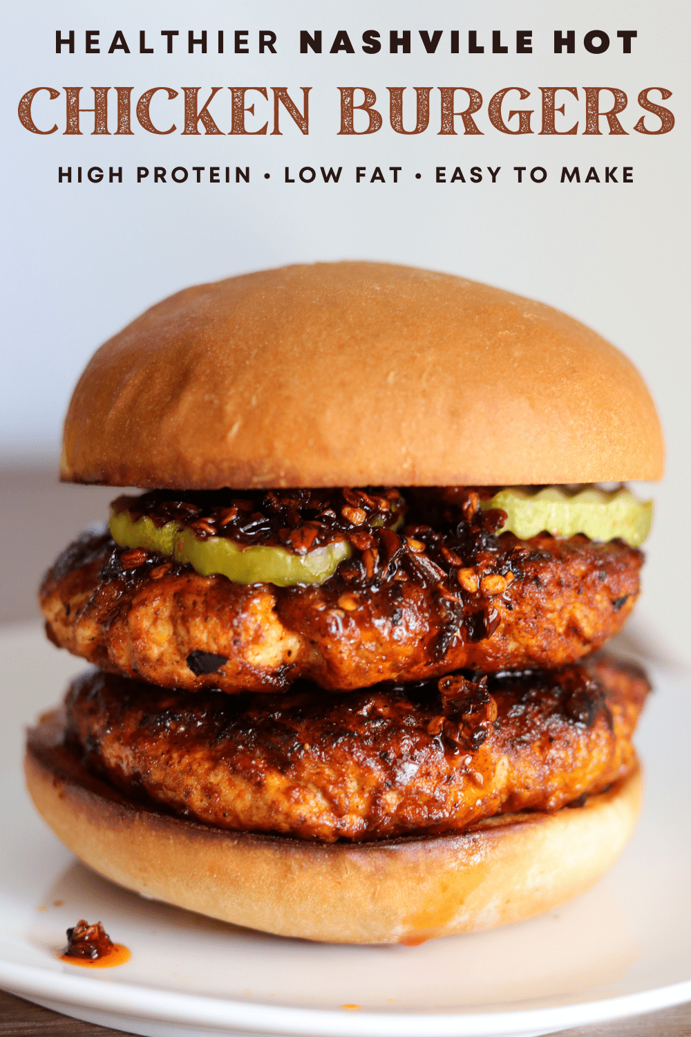 Nashville Hot Ground Chicken Burgers - Kinda Healthy Recipes