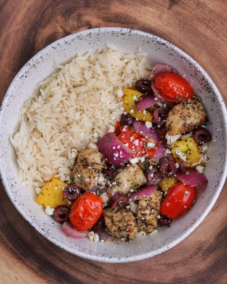 Greek Style Ninja Foodi Chicken Breast and Veggies