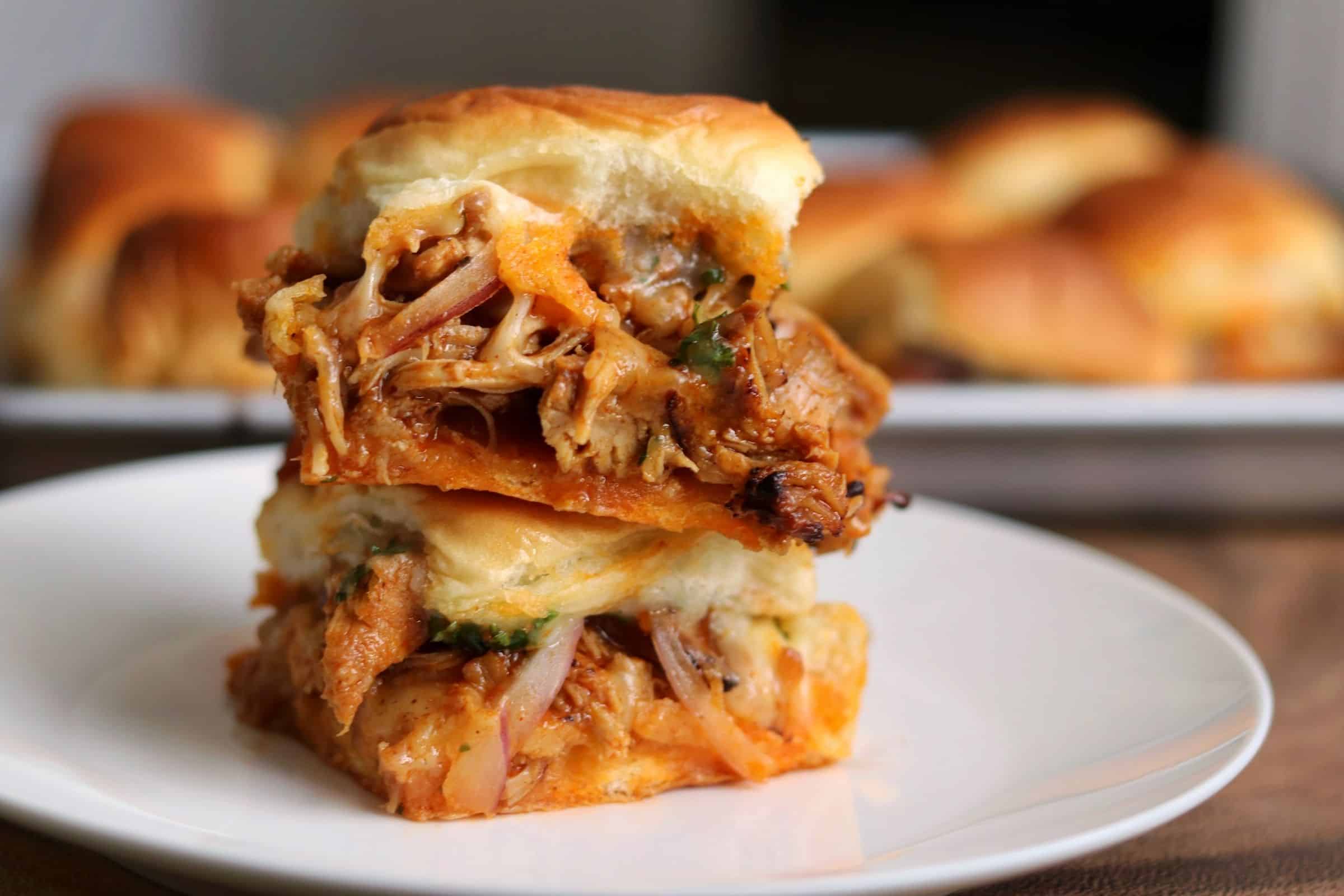 Easy BBQ Chicken Sliders - Kinda Healthy Recipes