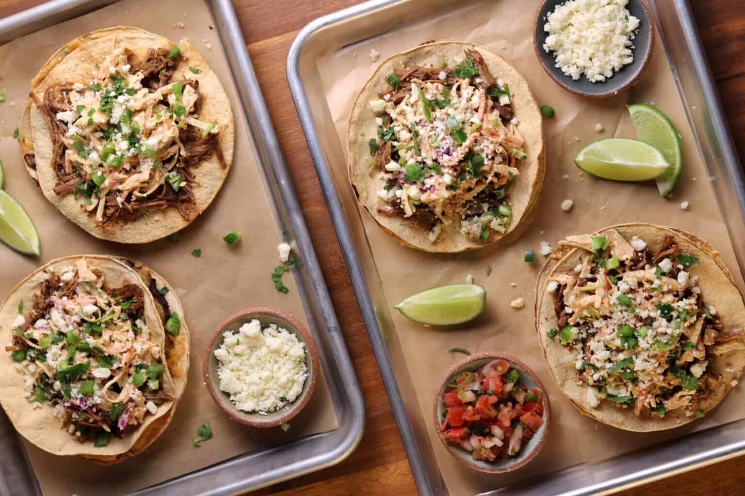 Double Stacked Barbacoa Beef Tostadas - Kinda Healthy Recipes