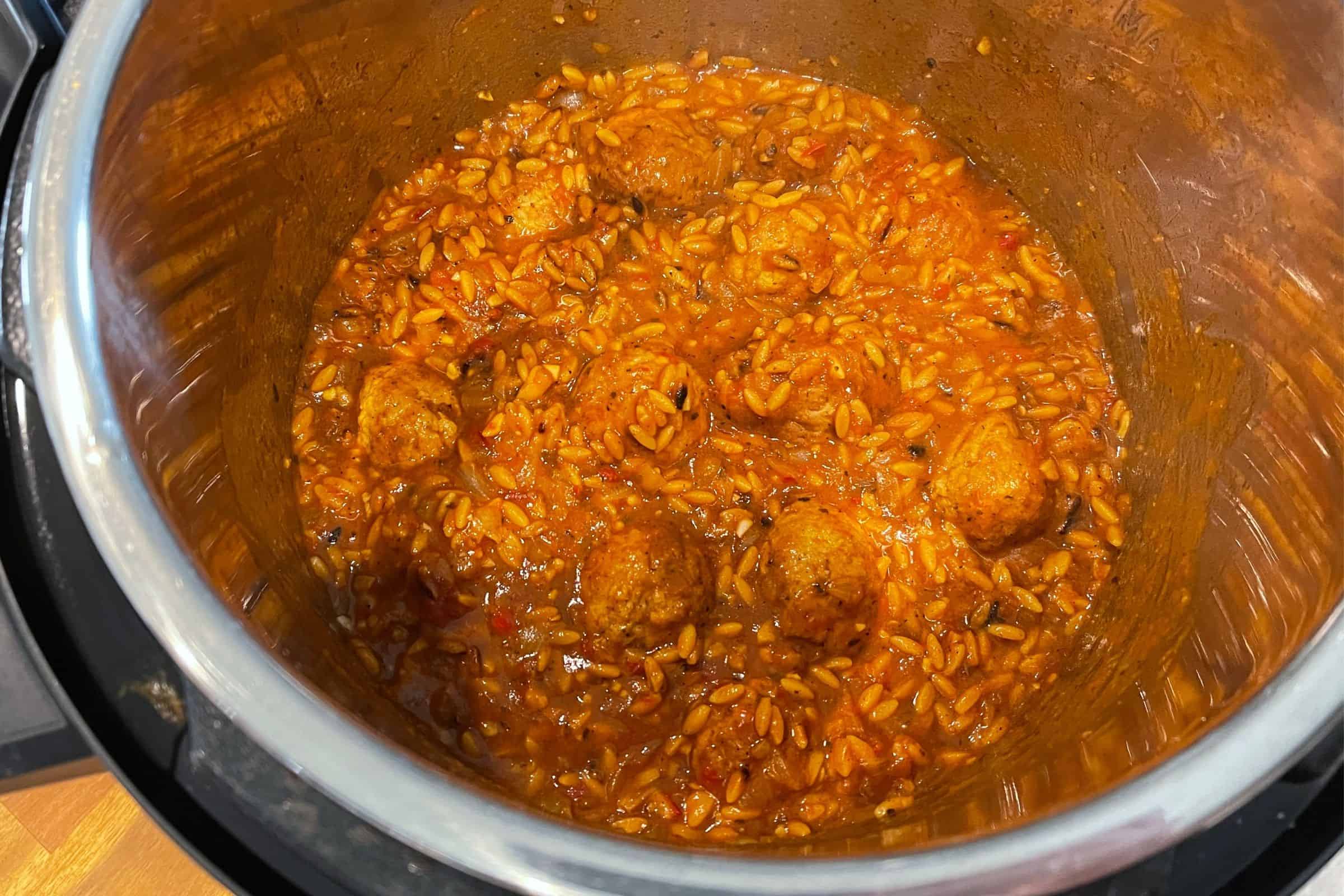 Instant Pot Meatballs and Rice - Kinda Healthy Recipes
