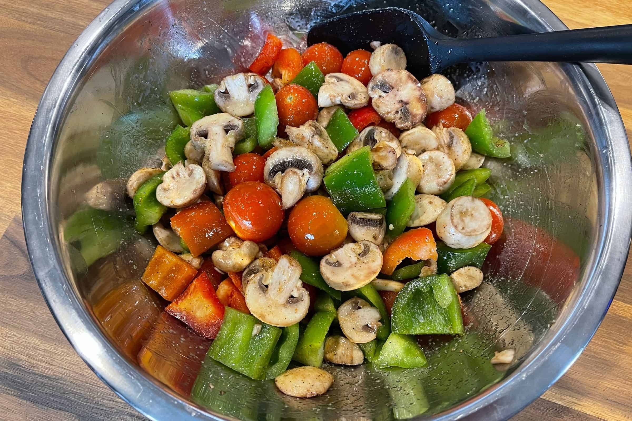 Air Fryer Chicken Sausage and Cajun Vegetables - Kinda Healthy Recipes