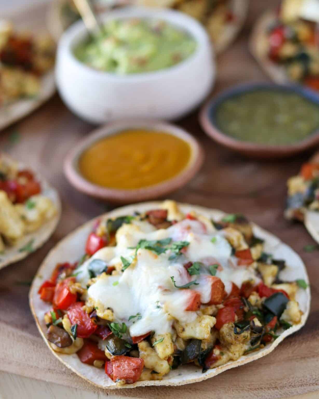 Egg White Breakfast Tostadas - Kinda Healthy Recipes