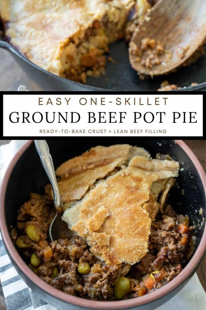 One Skillet Ground Beef Pot Pie - Kinda Healthy Recipes