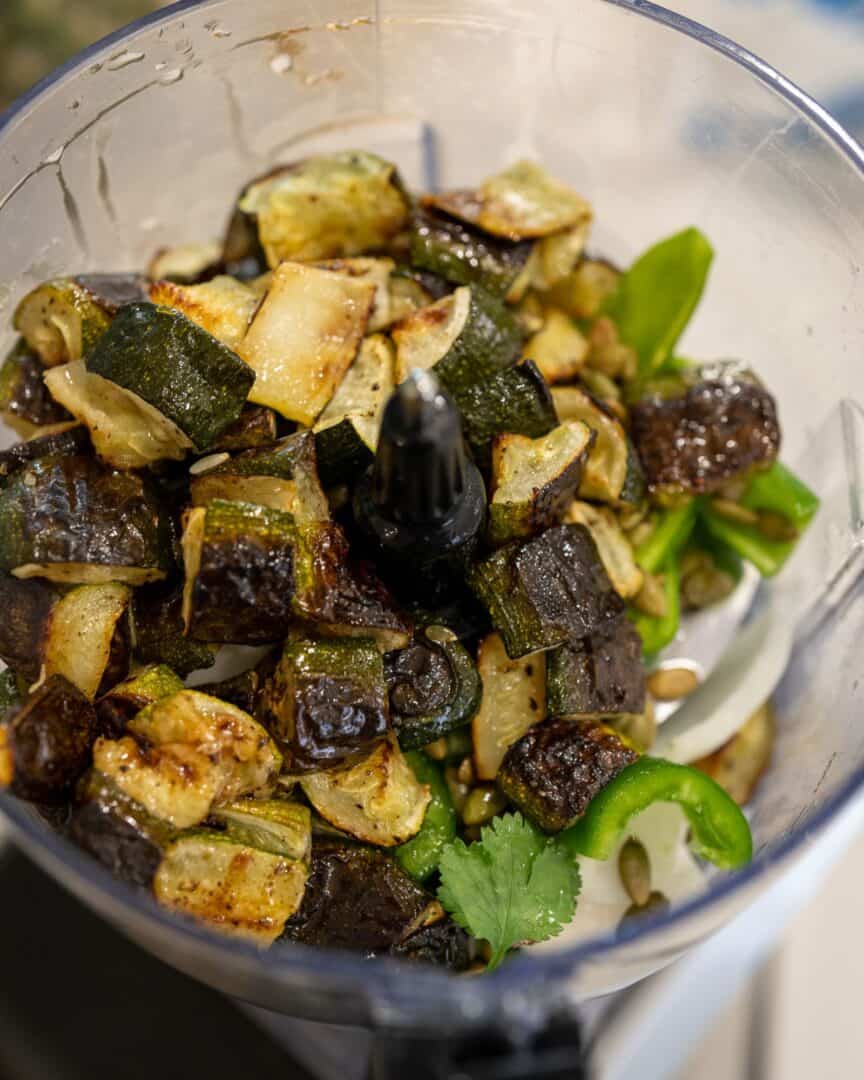 Spicy Oven Roasted Zucchini Salsa
