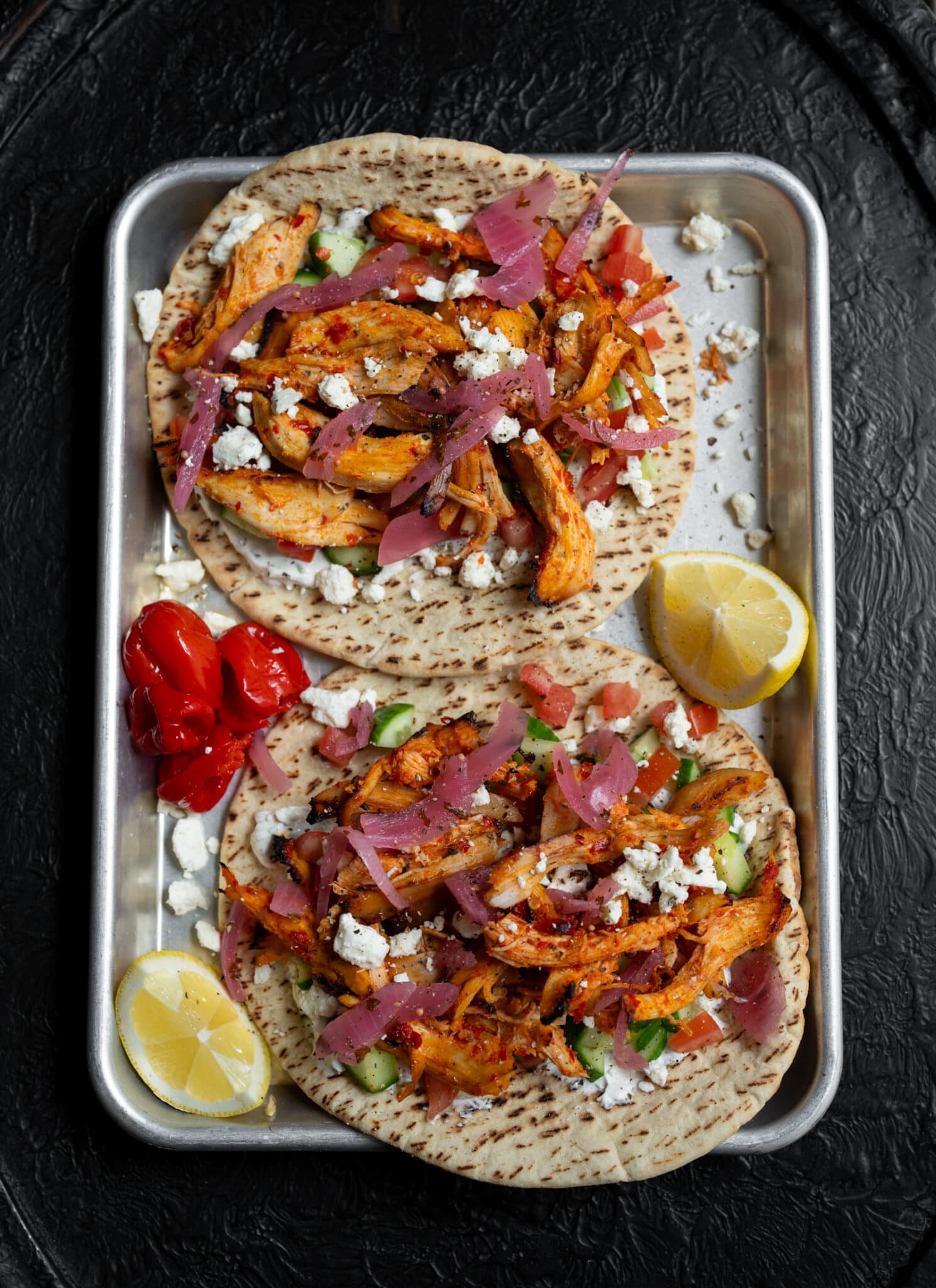 Honey Harissa Chicken Gyros with Leftover Rotisserie Chicken