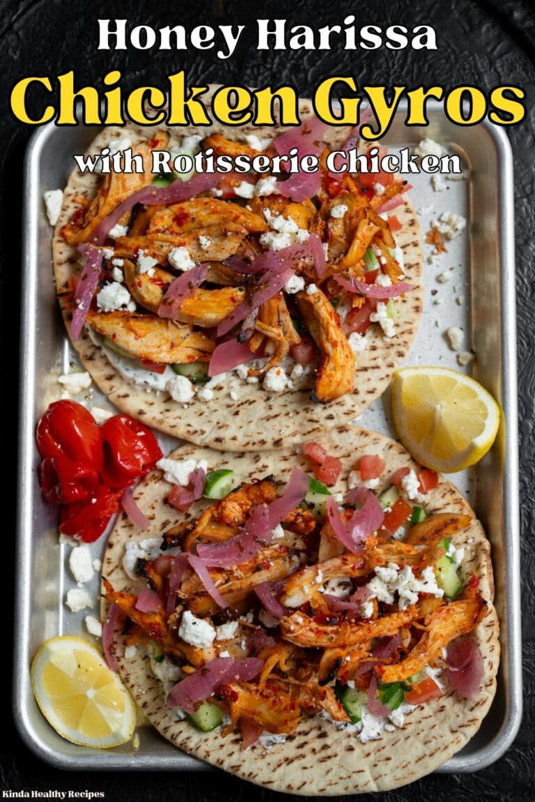 Honey Harissa Chicken Gyros with Leftover Rotisserie Chicken