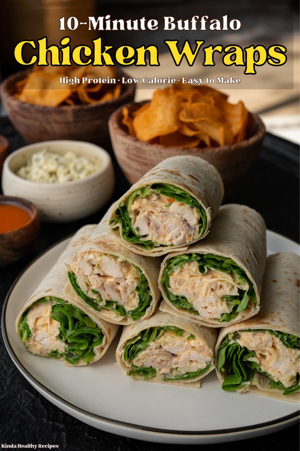 High Protein Buffalo Chicken Wraps