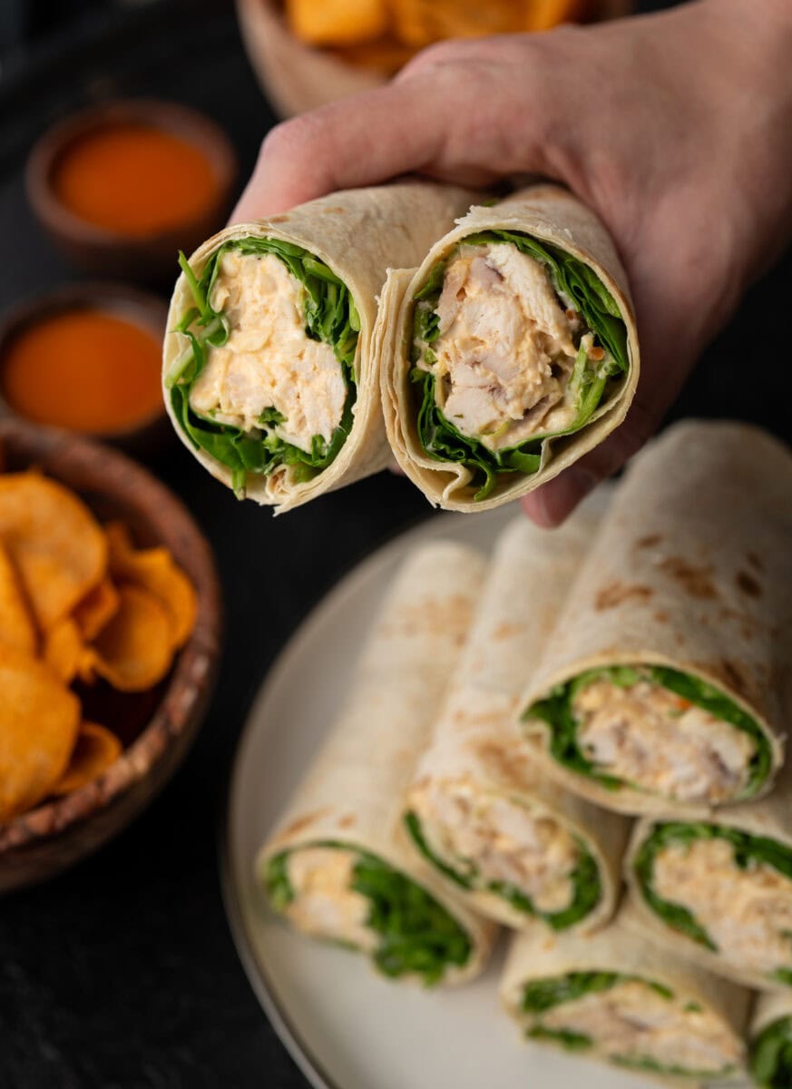 High Protein Buffalo Chicken Wraps