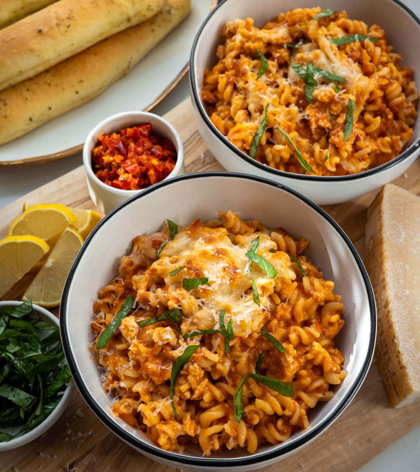 5-Ingredient High Protein Ground Chicken Pasta