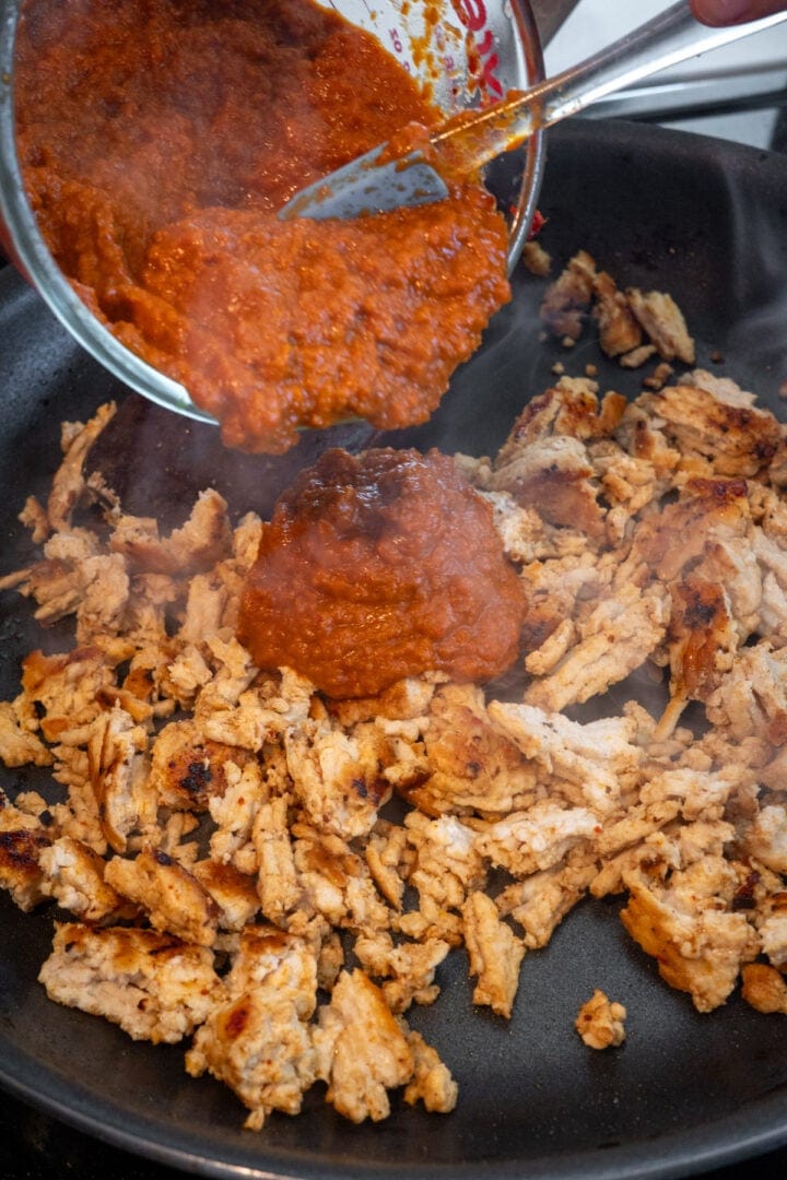 Korean Chicken and Kimchi Quesadillas + Creamy Gochujang Dip