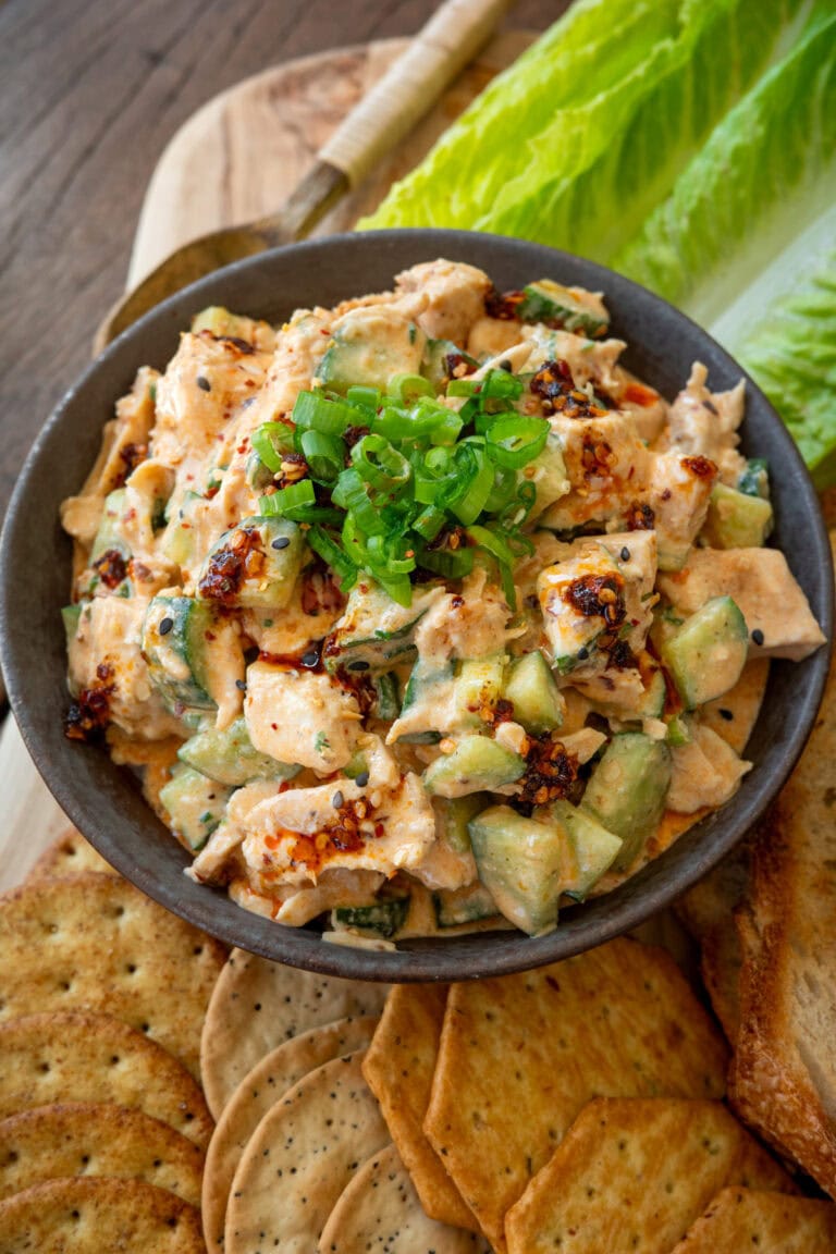 Chili Crunch Cottage Cheese Chicken Salad
