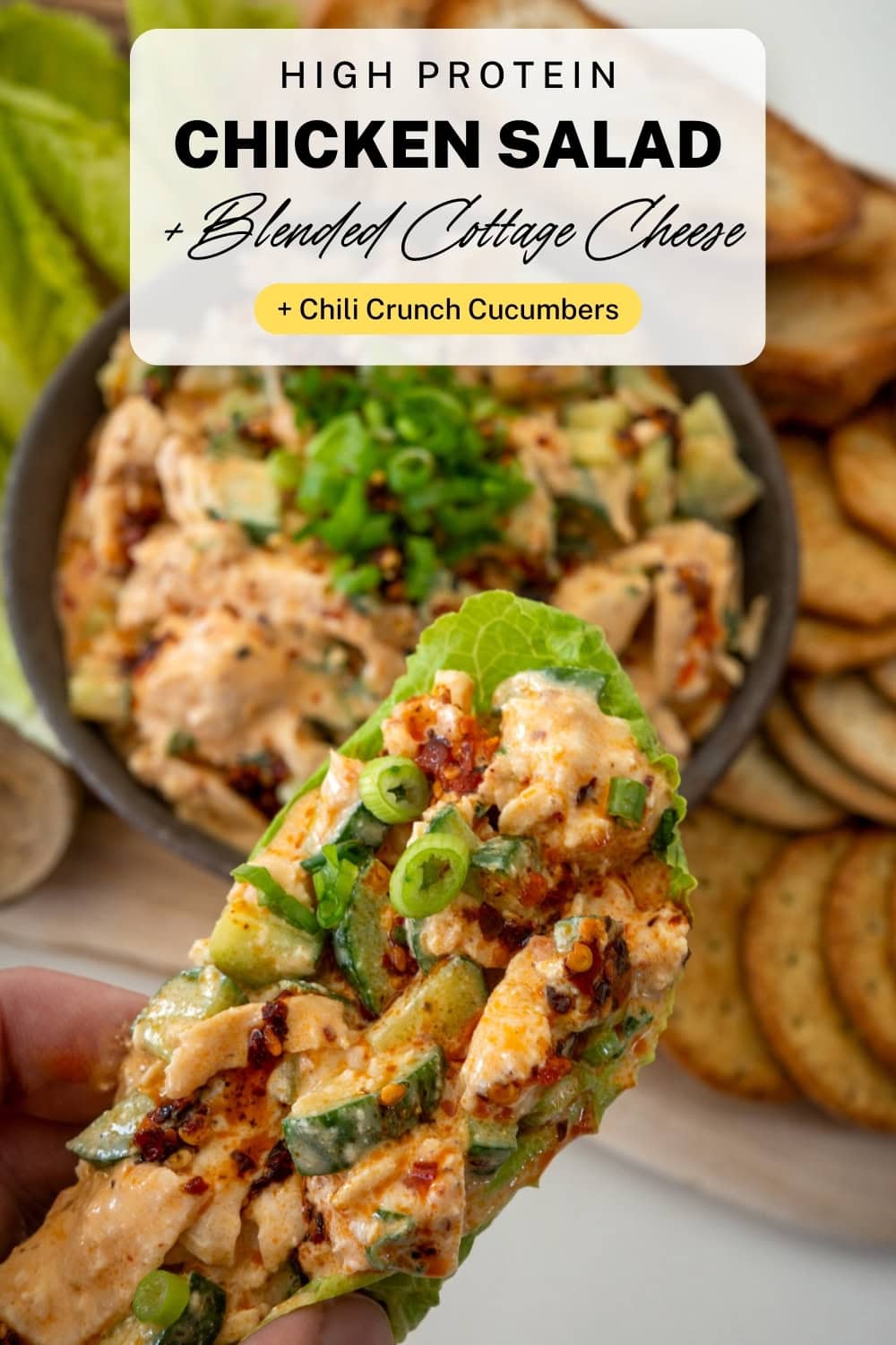 Chili Crunch Cottage Cheese Chicken Salad