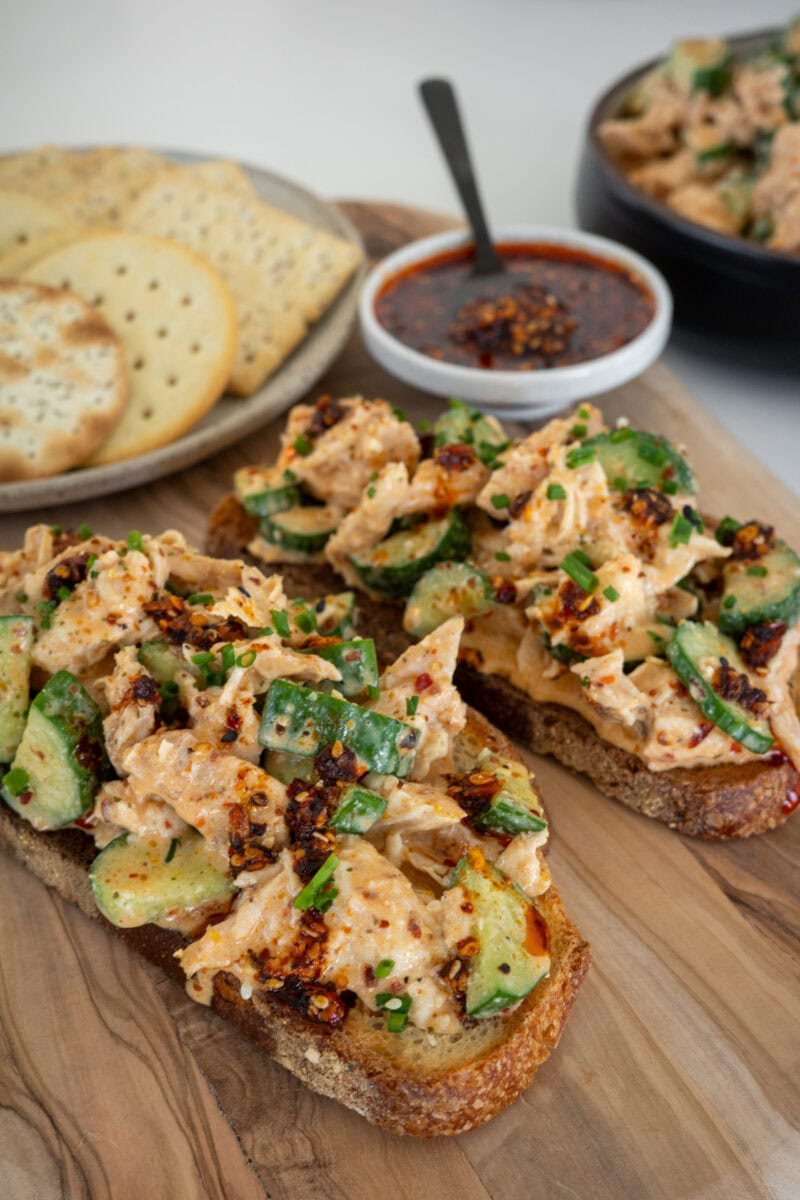 Chili Crunch Cottage Cheese Chicken Salad