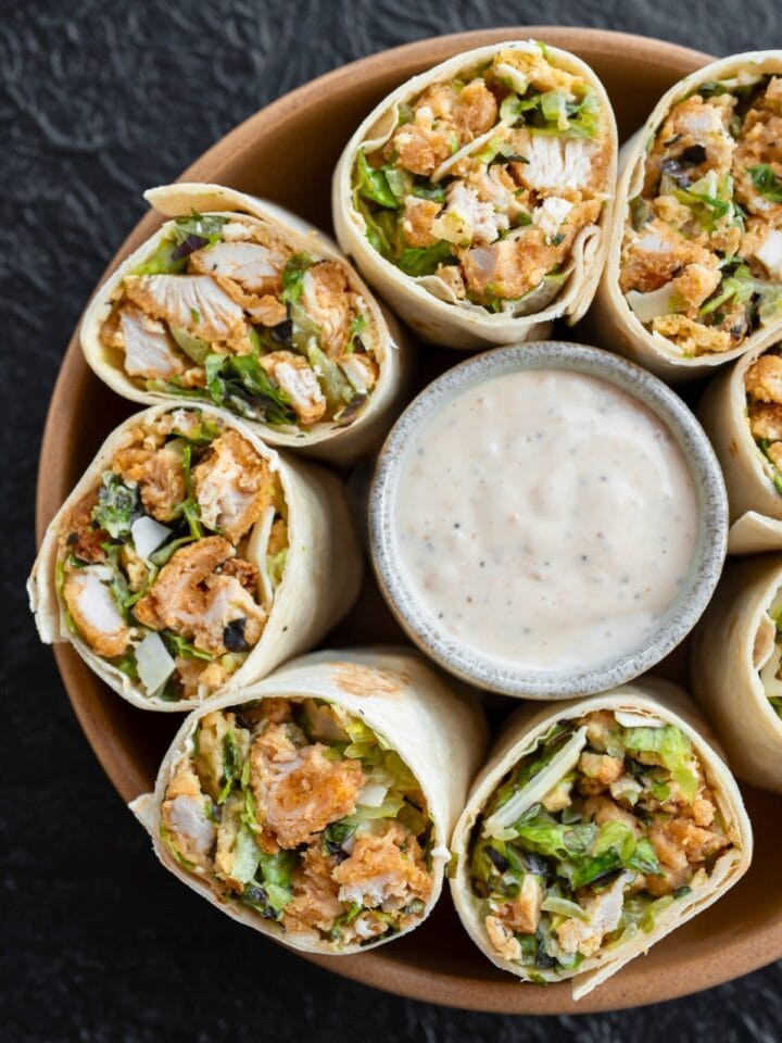 Easy Chicken Caesar Wraps (6-Ingredient High Protein Recipe)