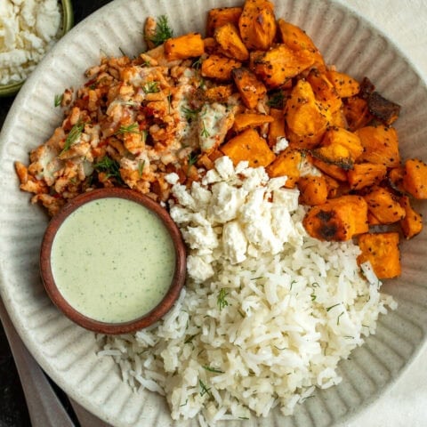 Ground Turkey Sweet Potato Bowls (50g Protein Each)
