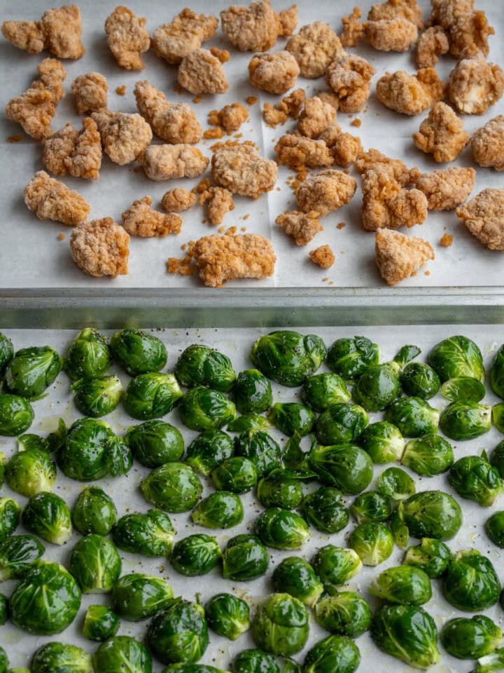 Sheet Pan Bang Bang Chicken and Brussels Sprouts