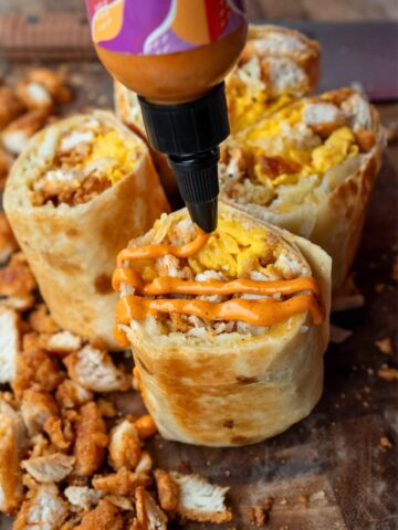 Crispy Chicken Breakfast Wraps (5-Ingredients, High Protein)