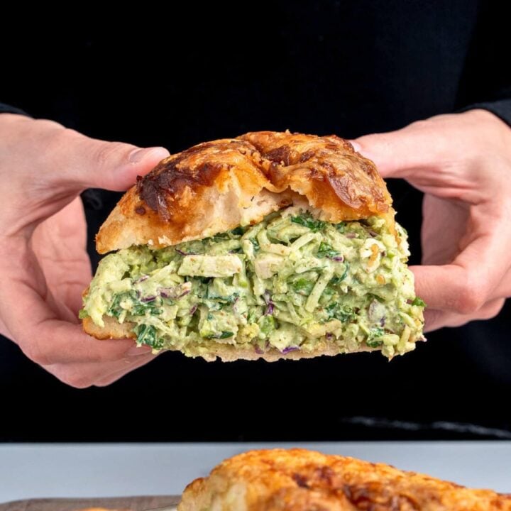 Trader Joe's Focaccia Sandwiches with Pesto Chicken Salad