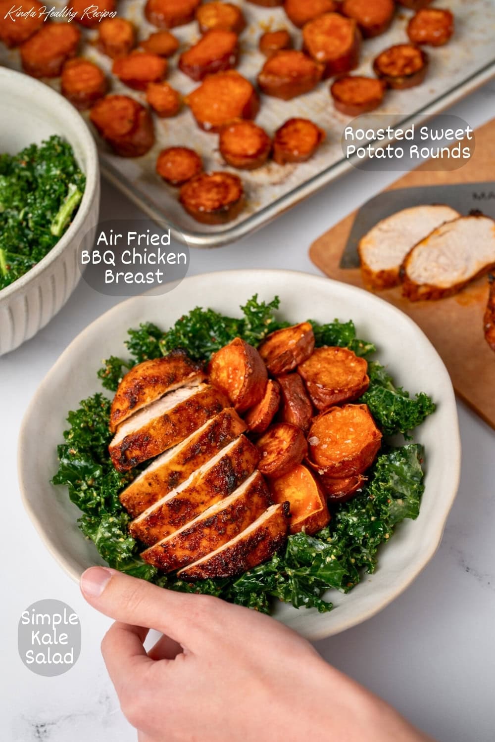 Air Fryer BBQ Chicken Breast with Crispy Sweet Potato Rounds